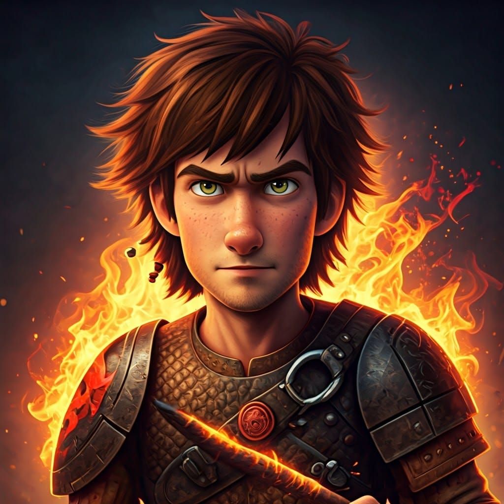 Young Hiccup Haddock: Dauntless Hero of Berk - AI Art
