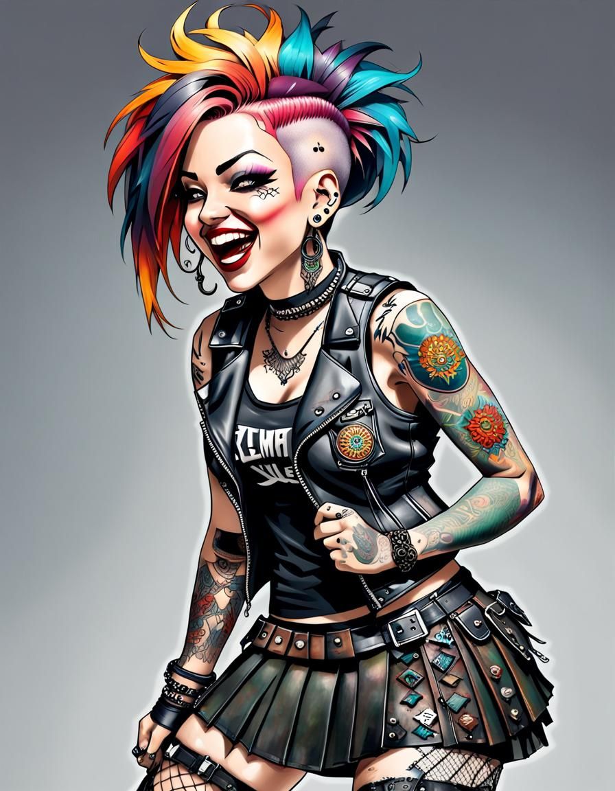 Punk Rock Girl - AI Generated Artwork - NightCafe Creator