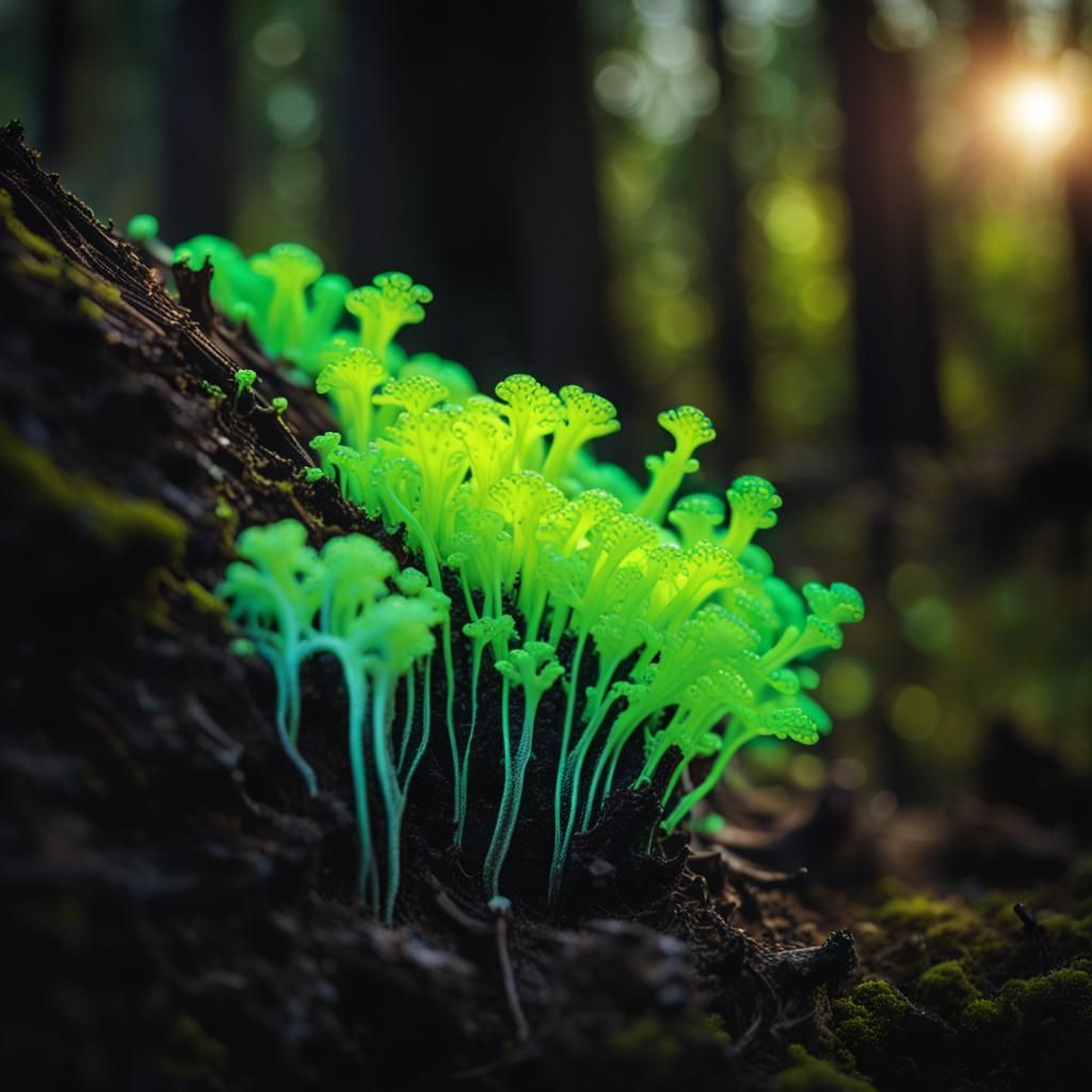 bio-luminous Slime mold - AI Generated Artwork - NightCafe Creator