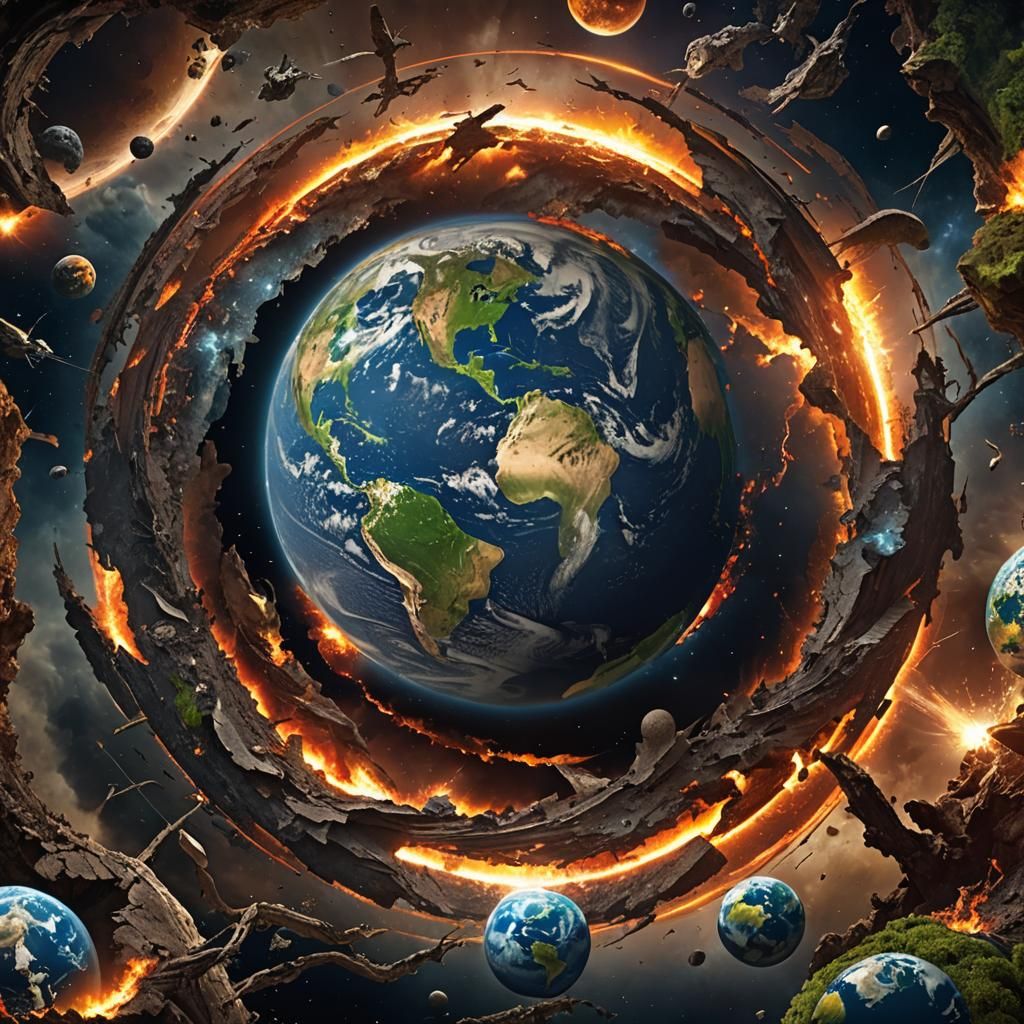 earth going through cycles of creation and destruction - AI Generated ...