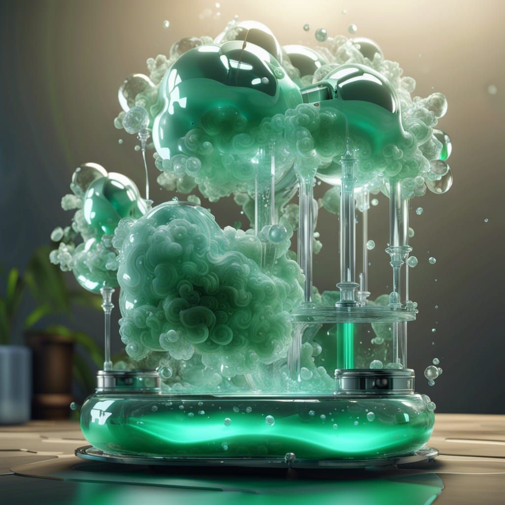 cloud maker machine,water drip splash,magnificent detailed shiny puffy ...