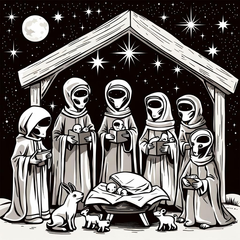 Alien nativity - AI Generated Artwork - NightCafe Creator