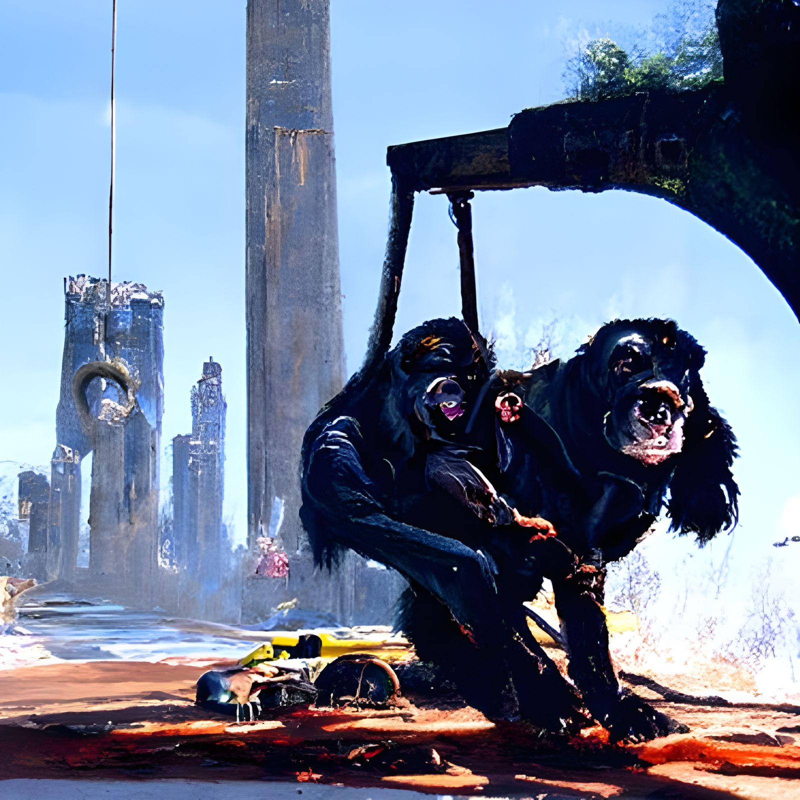chimpanzee dystopia - AI Generated Artwork - NightCafe Creator