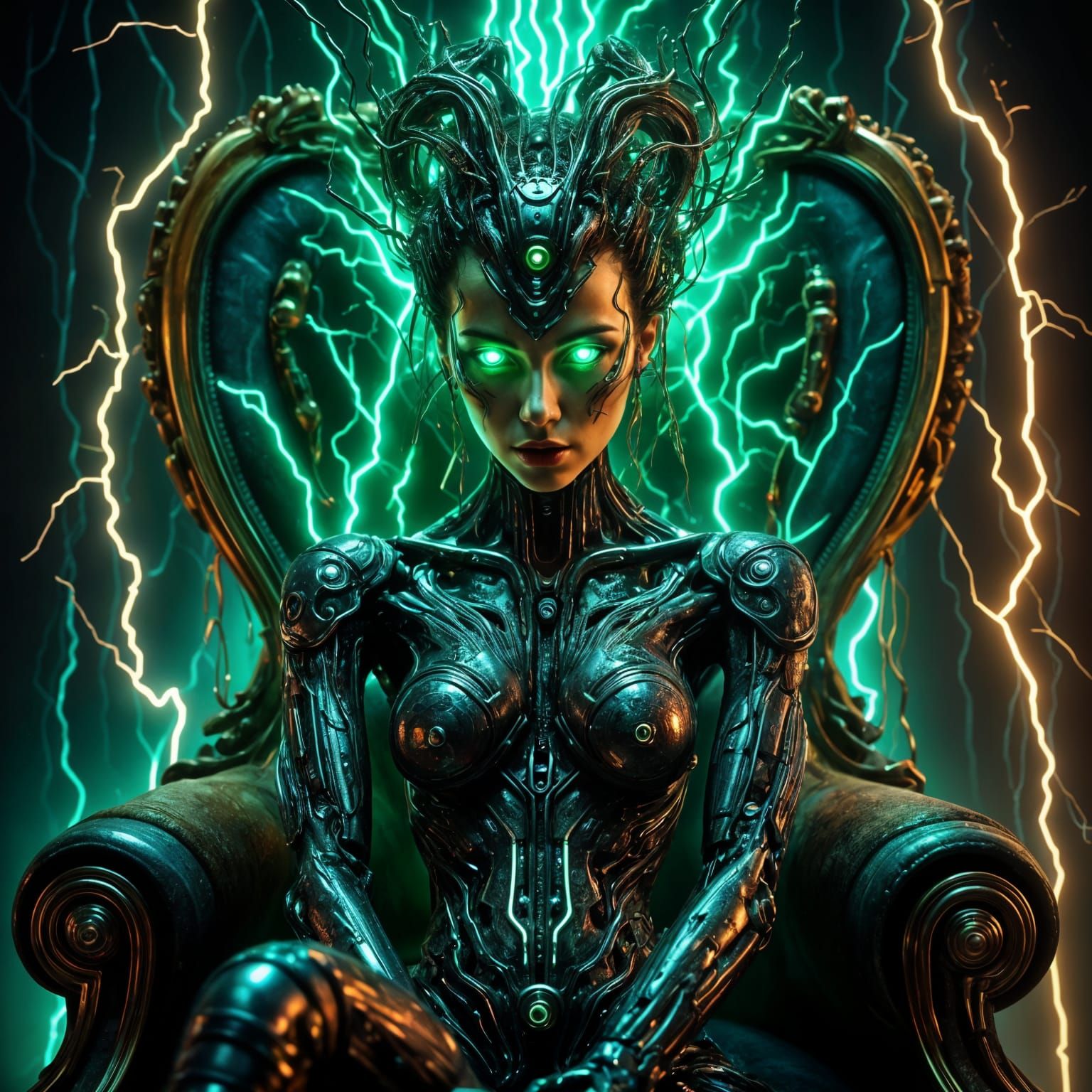 2487 - Long Live The Neuron Queen - Glowing Cyber Queen Reig...