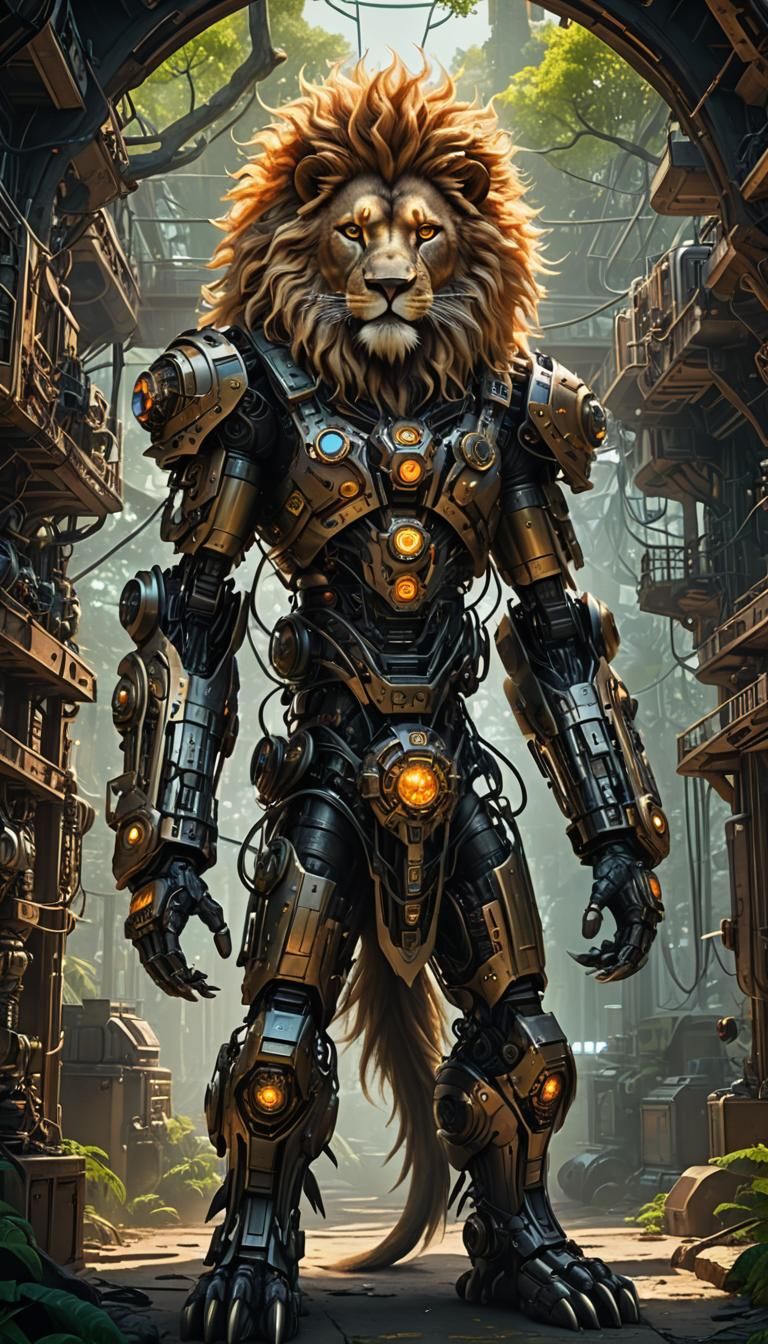 The Dark Side of Biopunk, Recombineering - Lion-Man Cyborg - AI ...