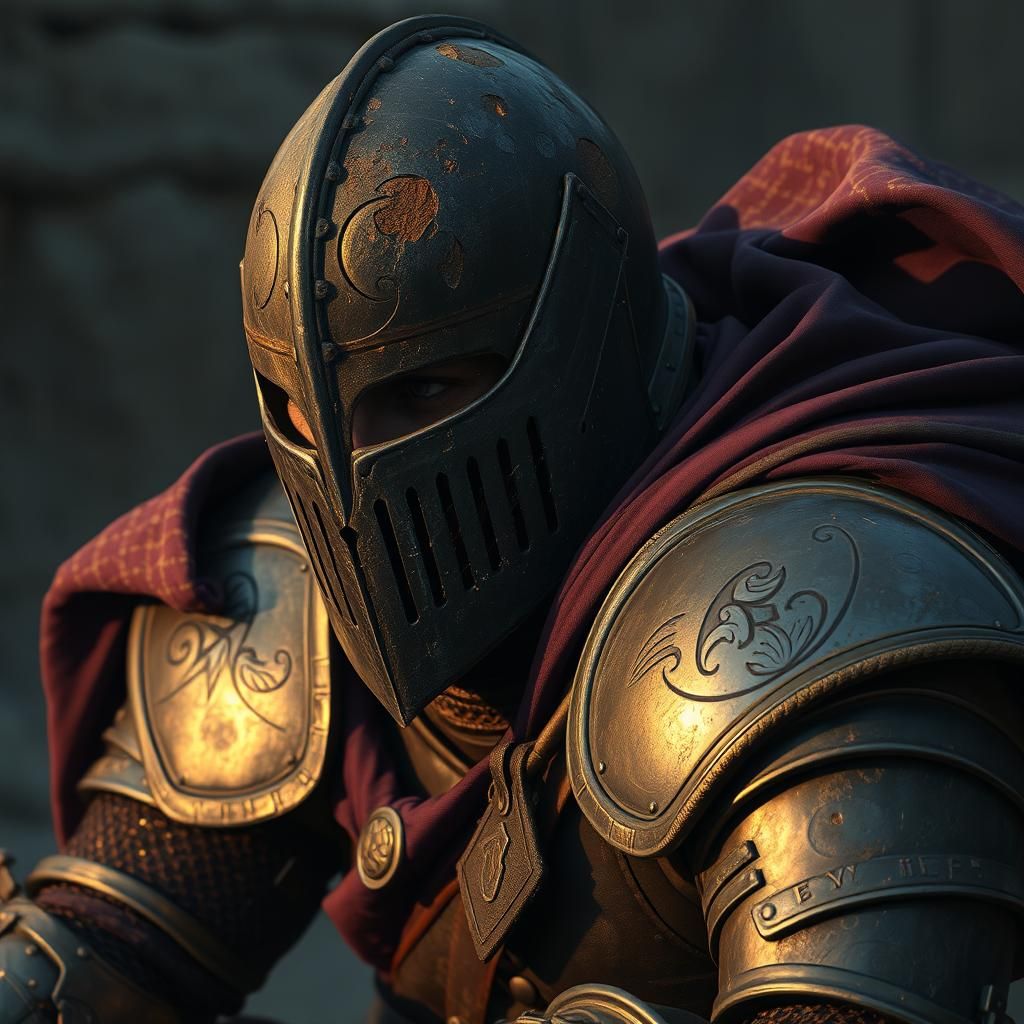 The Day After - Weary Knight in Muted, Earthy Fantasy Landsc...