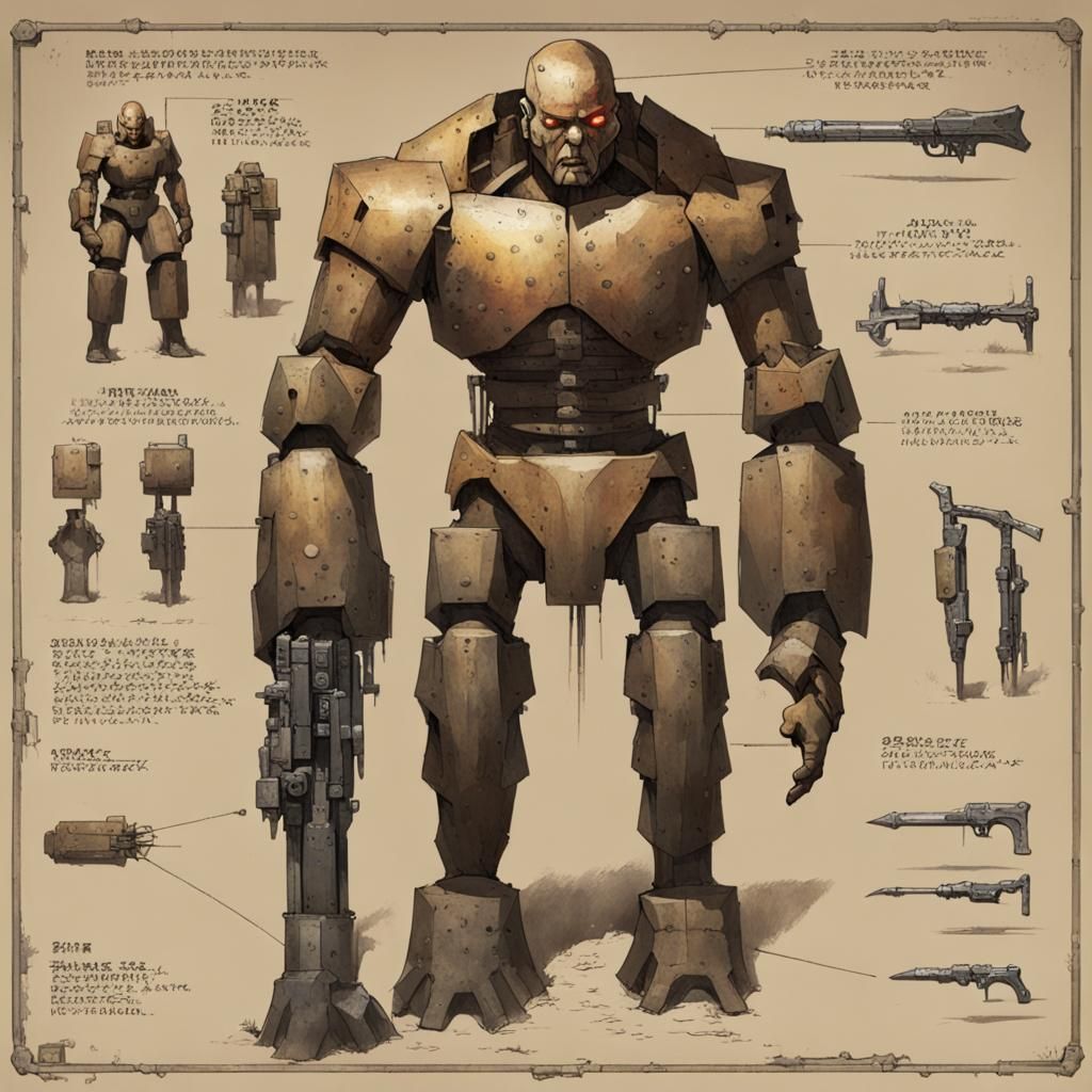 a war golem made of steel, appears to have been created in..., has ...
