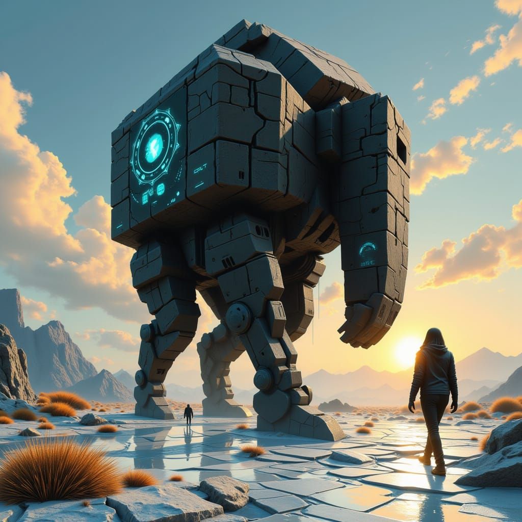 Golem. - Ancient Golem Strides Across Mystical Salt Lake Des...