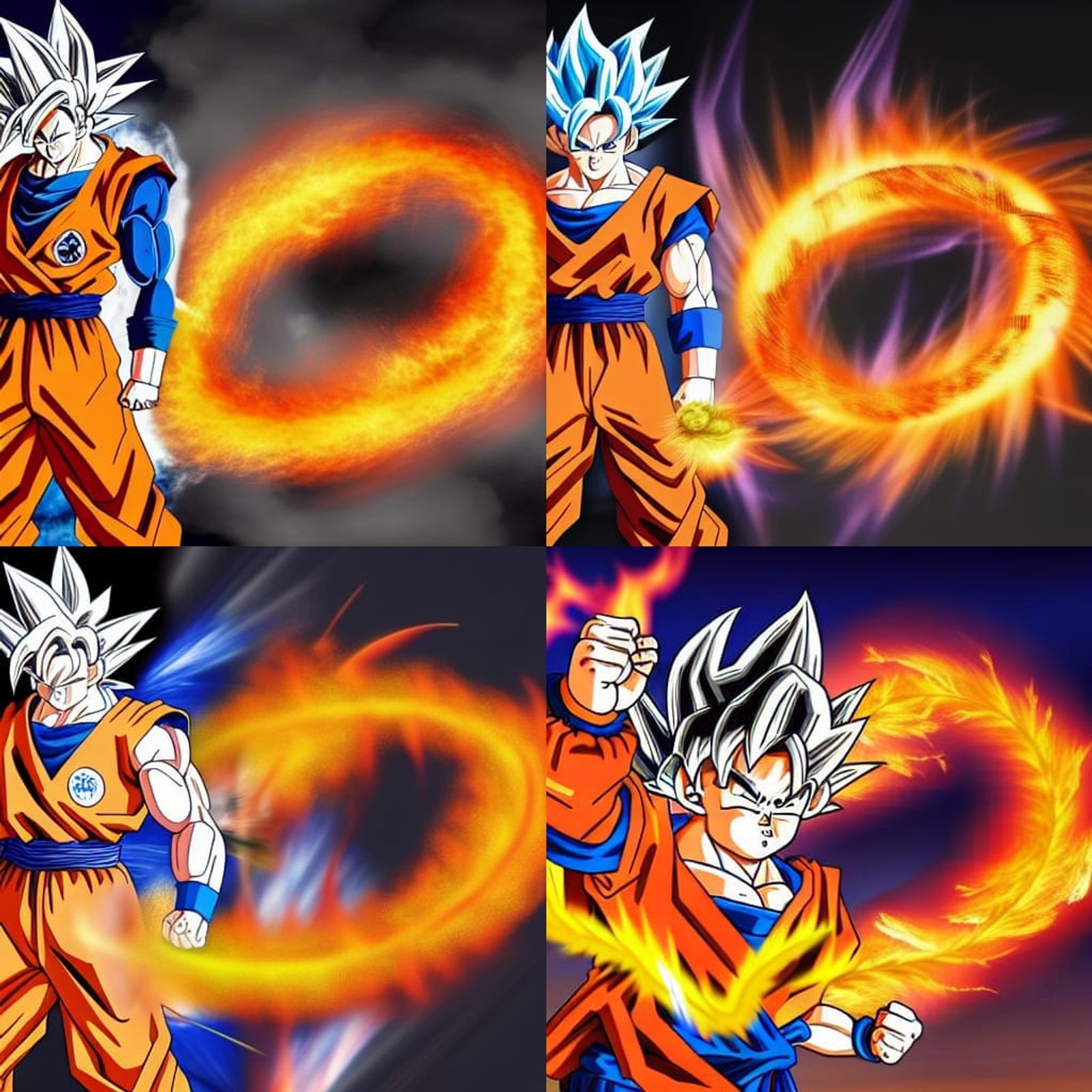 Goku with fire swirling around him - AI Generated Artwork - NightCafe ...