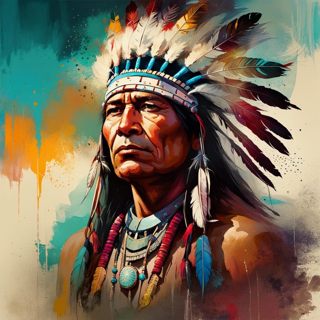 Portrait an American Indian - AI Generated Artwork - NightCafe Creator
