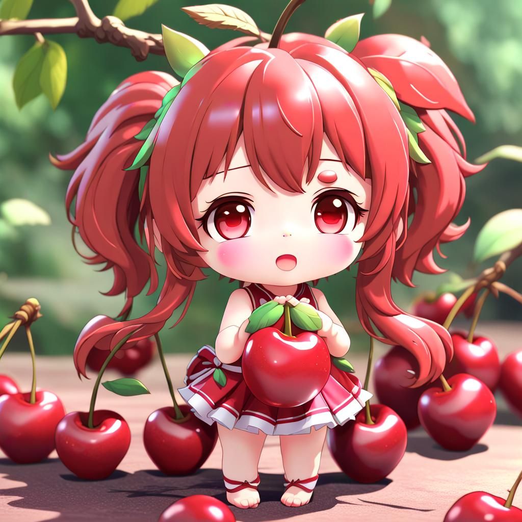 Cute chibi Cherry - AI Generated Artwork - NightCafe Creator