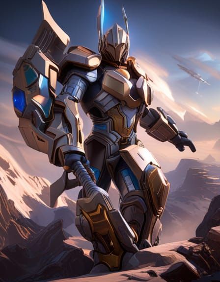 Asgardian heavy metal Mecha Suit with spear - AI Generated Artwork ...