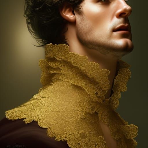 Henry Cavill, victorian lace ruffle collar - AI Generated Artwork ...