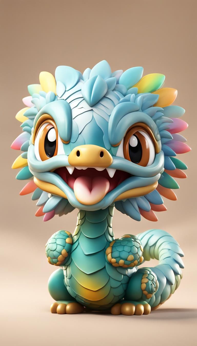 Quetzalcoatl chibi image, minimalist cartoon, smiling and happy - AI ...