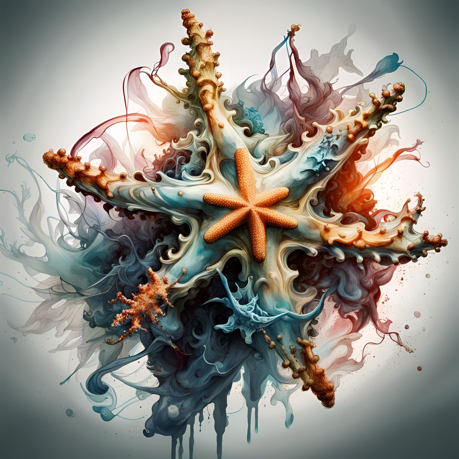 Starfish Explosion - AI Generated Artwork - NightCafe Creator