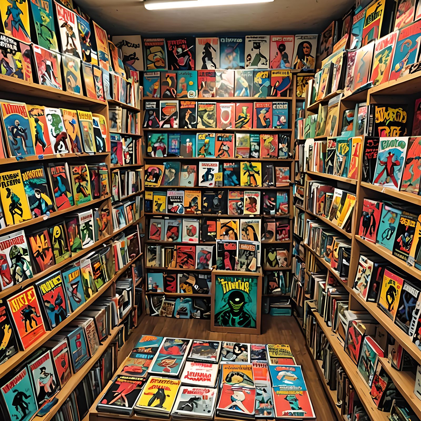 Vintage comic shop flea market timber display Pop Art Simplified ...