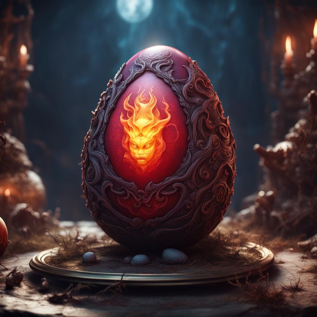 Demonic magically enchanted chimera egg - AI Generated Artwork ...