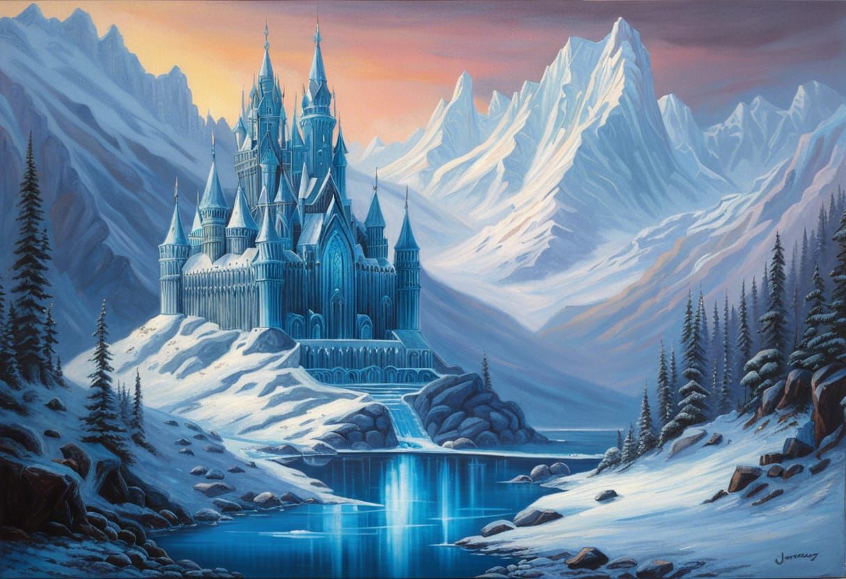 Ice Carved Castle - AI Generated Artwork - NightCafe Creator