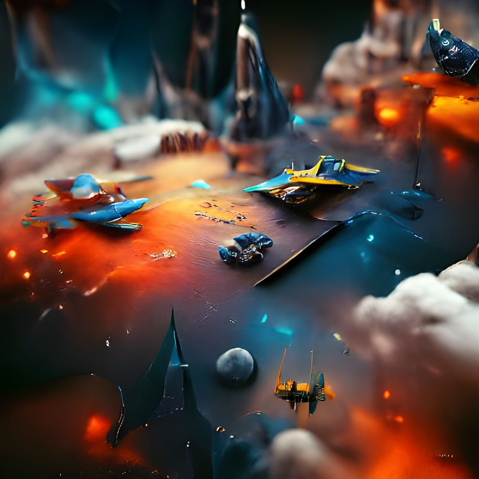 space fighter in batlle - AI Generated Artwork - NightCafe Creator