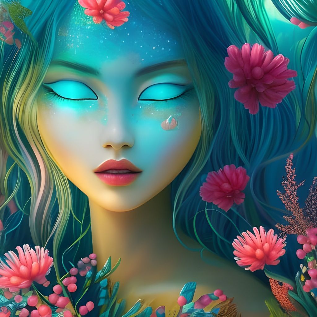 Underwater Flower - AI Generated Artwork - NightCafe Creator