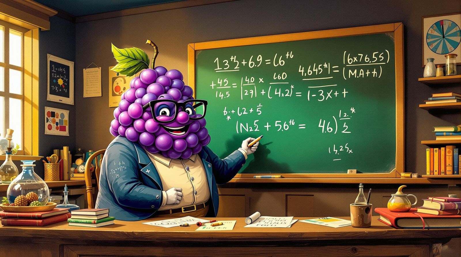 The Grapes of Math - Charming Math Teacher in a Grapefield
