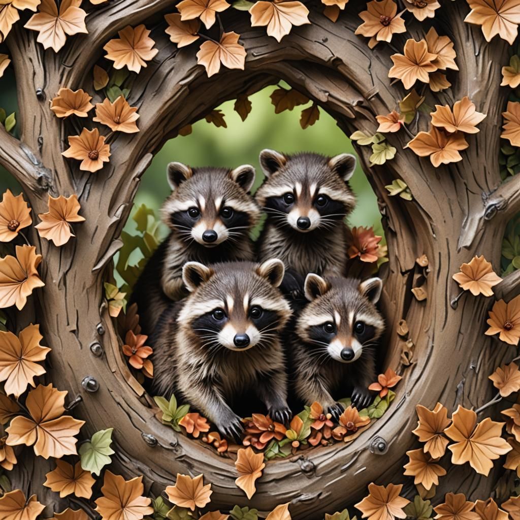 Glass Raccoons 1 - AI Generated Artwork - NightCafe Creator