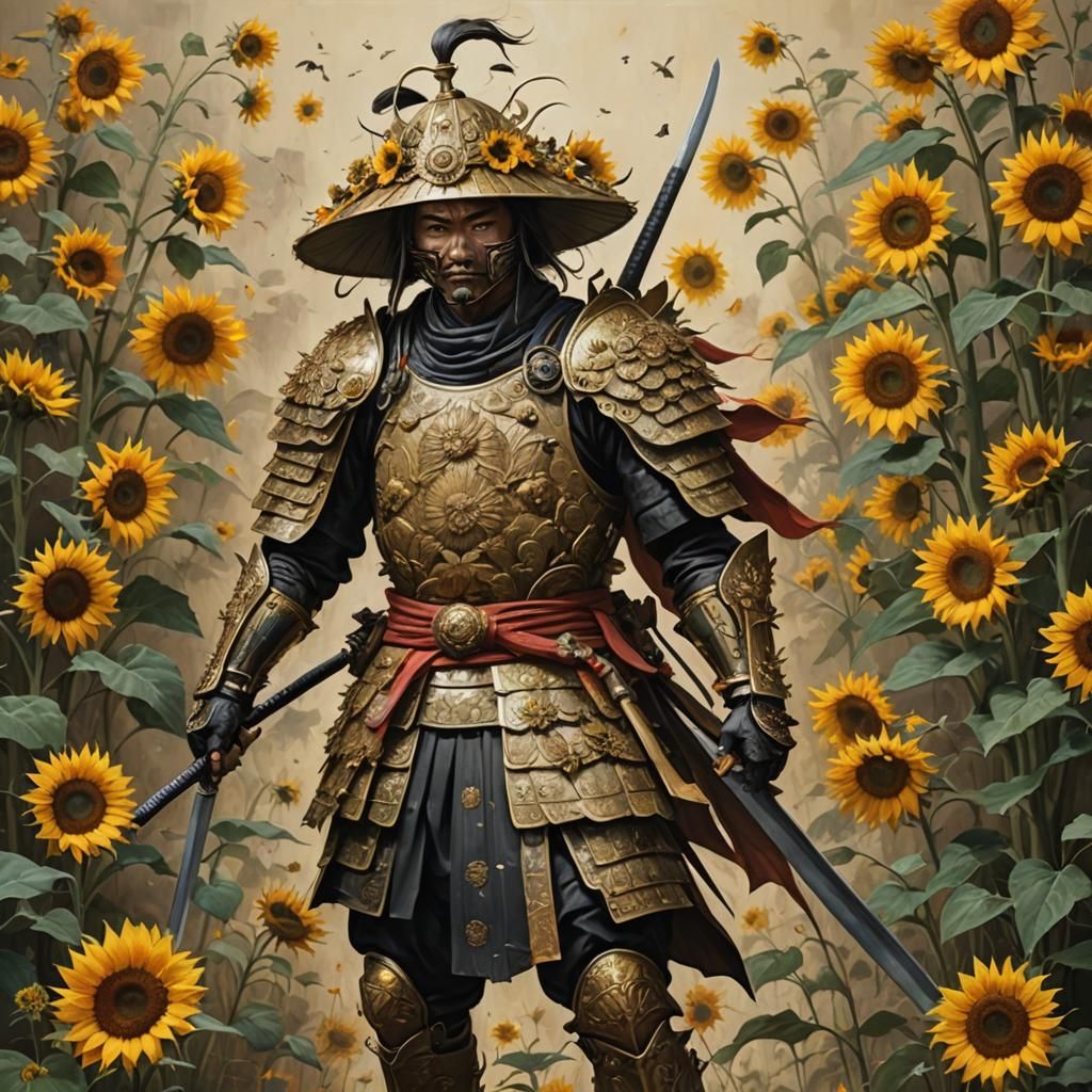 "Sunflower Samurai" epic masterpiece by Arnaldo Daguiso Guevarra - AI ...