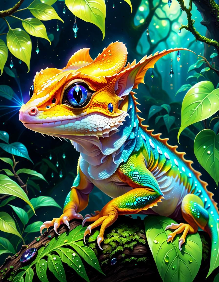 Crested Gecko Magic - AI Generated Artwork - NightCafe Creator