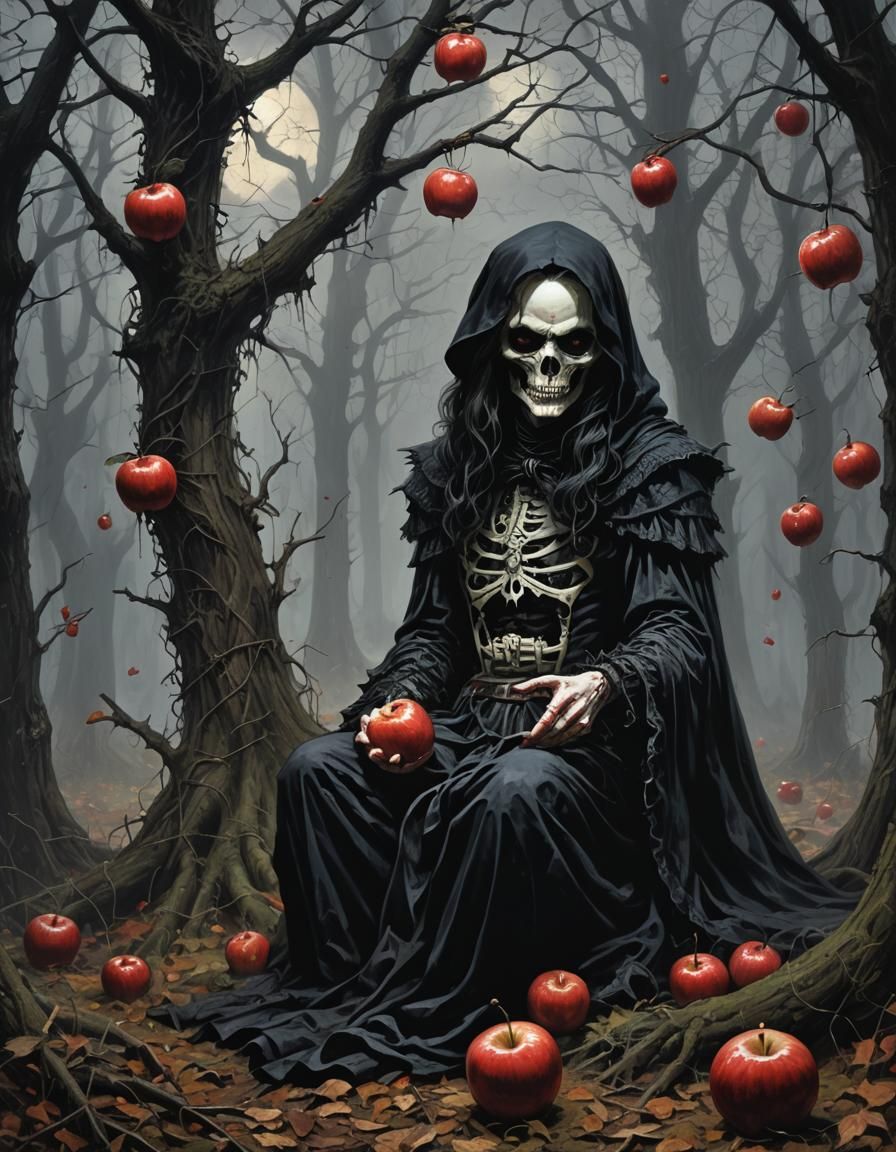 gothic horror poison apple fairytale dark fantasy - AI Generated ...