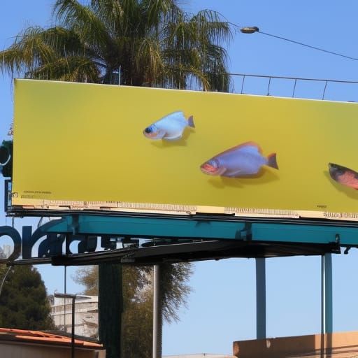 A billboard advertising fish - AI Generated Artwork - NightCafe Creator