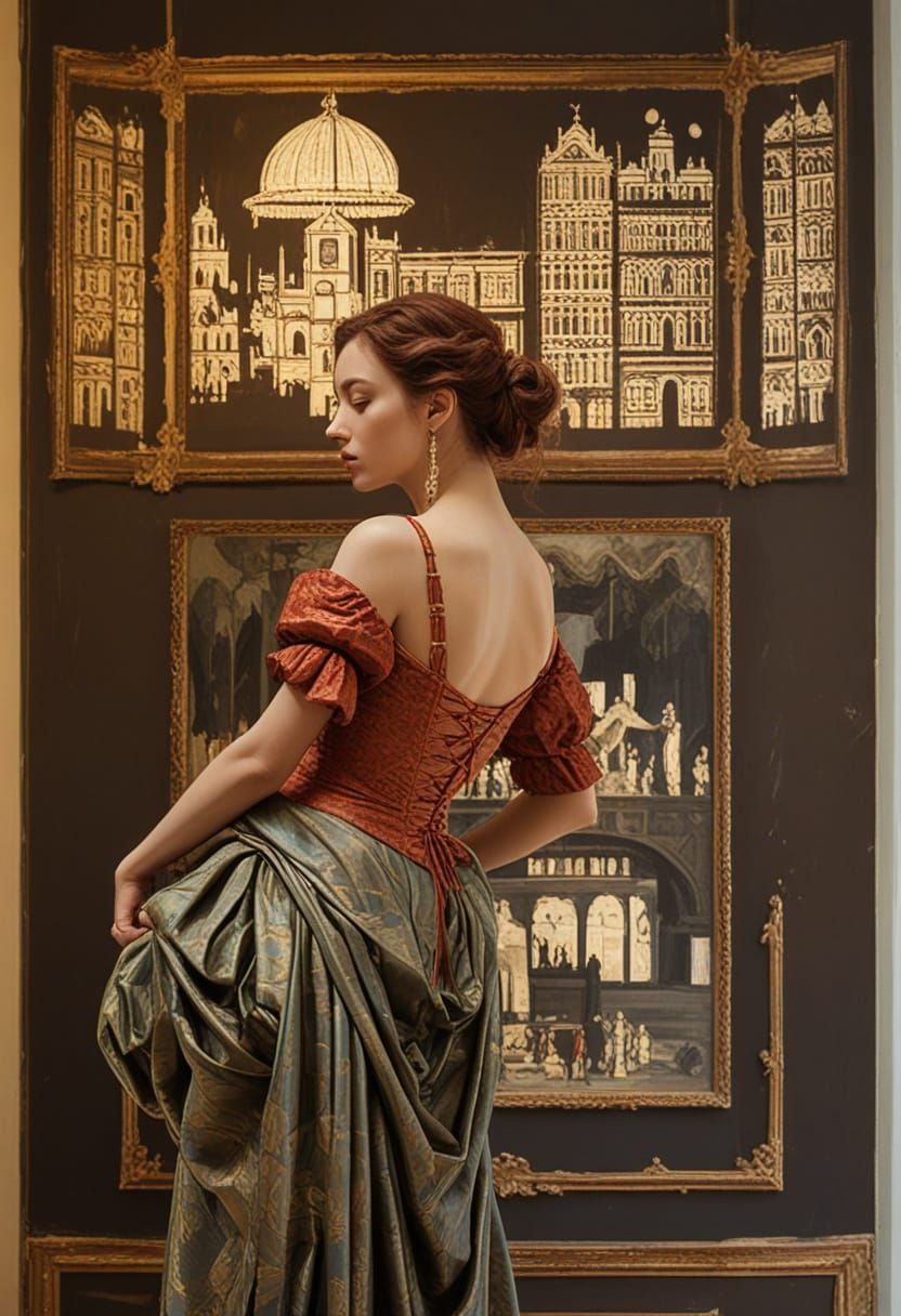 Victoria - Renaissance Oil Painting: Sensuous Portrait in To...