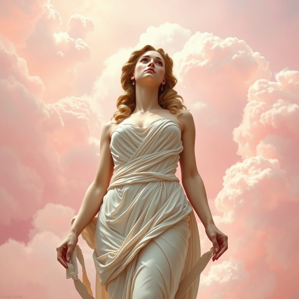Aphrodite Descends in Ancient Greek Elegance - AI Art