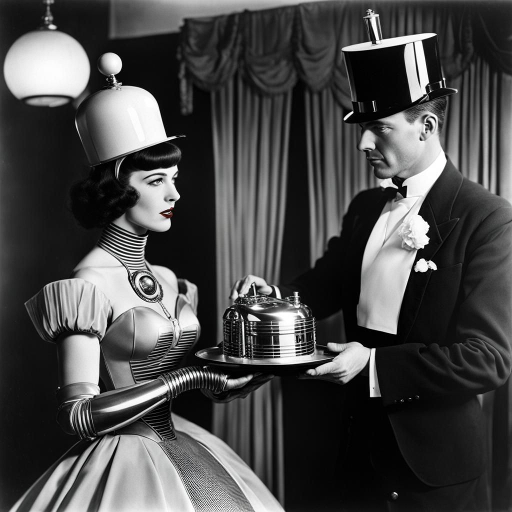Robot butler and Betty bot, by Per. - AI Generated Artwork - NightCafe ...