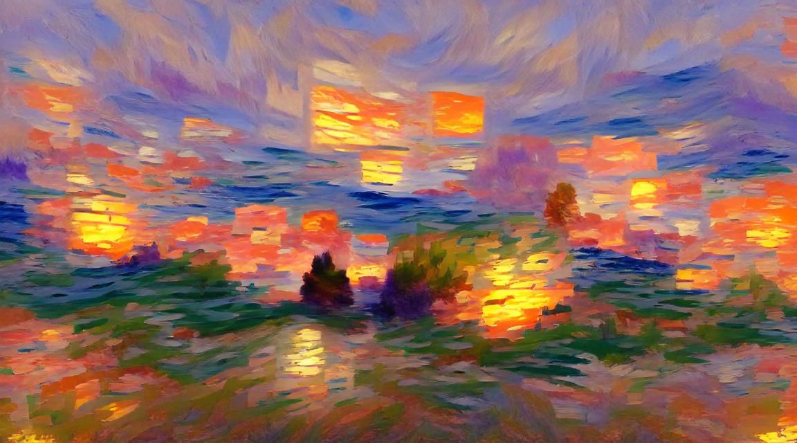 Impressionist Sunset - AI Generated Artwork - NightCafe Creator