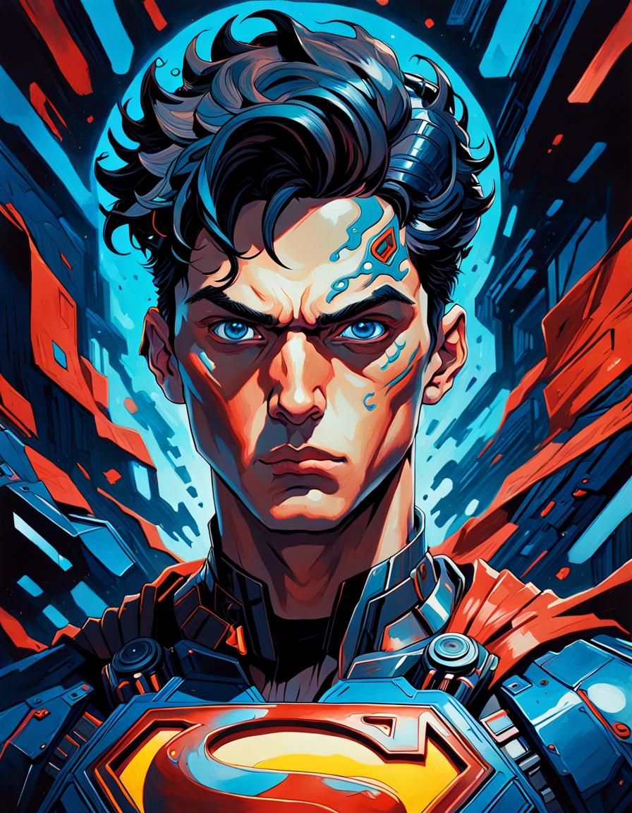 Superboy in Cyberspace - AI Generated Artwork - NightCafe Creator