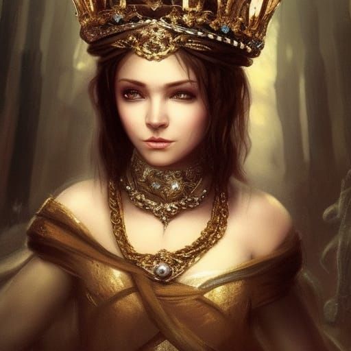 dwarf queen wearing crown - AI Generated Artwork - NightCafe Creator