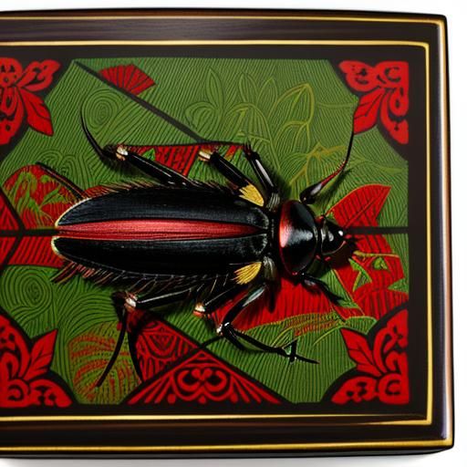 Lacquer Work Box with Cockroaches II - AI Generated Artwork - NightCafe ...