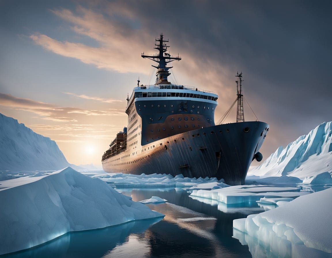 Majestic Icebreaker Transcends the Arctic Expanse - AI Art