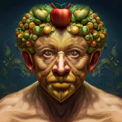 Apple Portrait No. 4 - AI Generated Artwork - NightCafe Creator