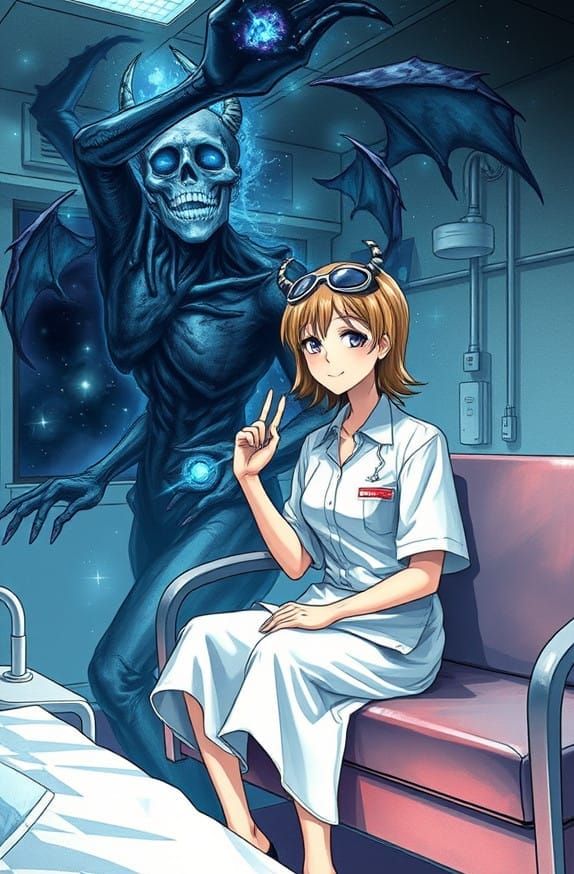 Our staff demon eater. She fights demons of the diseases in the astral ...