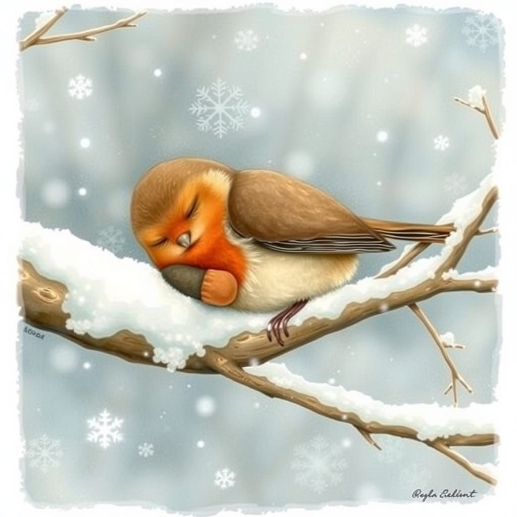 Robin sleeping - Robin sleeping