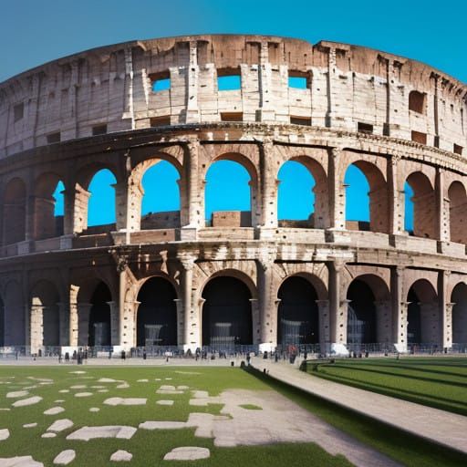 Vibrant Colosseum Exhibition: A Modern Art Masterp... - AI Art