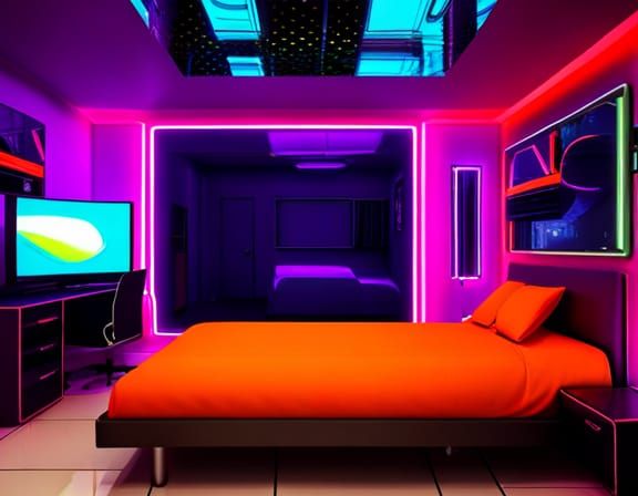 Bogie Vaporwave Bedroom - AI Generated Artwork - NightCafe Creator