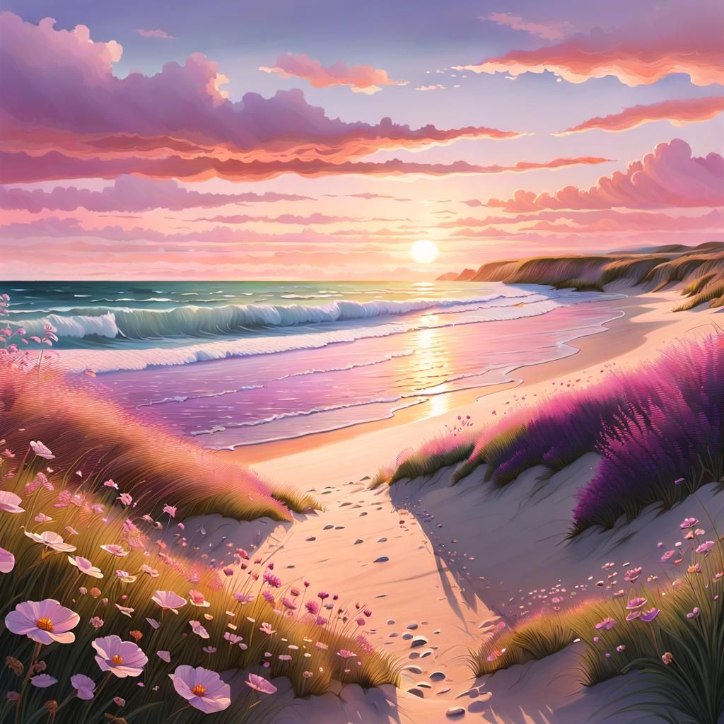 Pastel Sunset Delight - AI Generated Artwork - NightCafe Creator