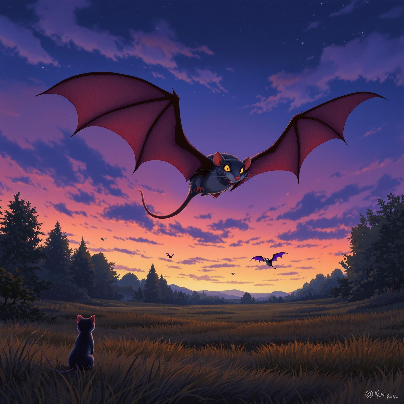 NIMH 2: wings - Rats in Flight: A Dreamlike Scene from The S...