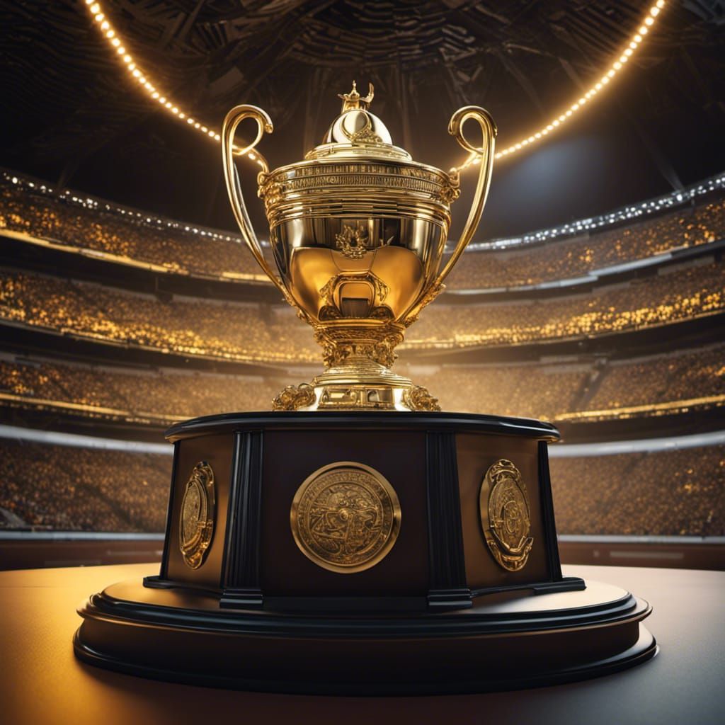 athe world's tallest gold trophy with a football on top, the most ...