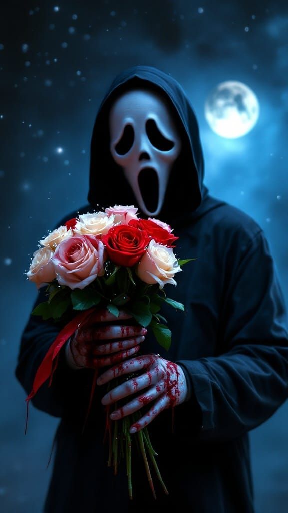 Ghostface got you flowers! - Ghostface Offers a Bloody Bouqu...
