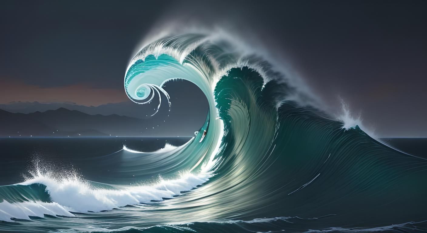 exaggerated wave strength - AI Generated Artwork - NightCafe Creator