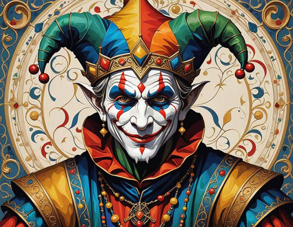 Just Jesting - Medieval Jester in Abstract Art