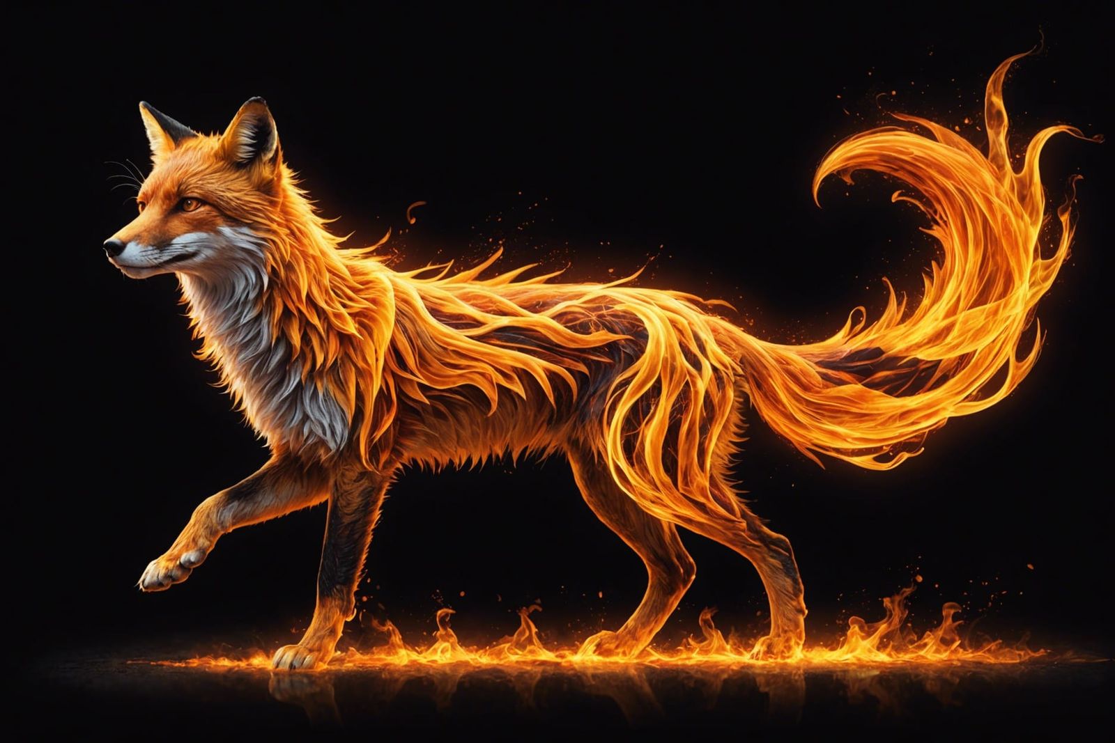 Fox of fire - adansito prompt - AI Generated Artwork - NightCafe Creator